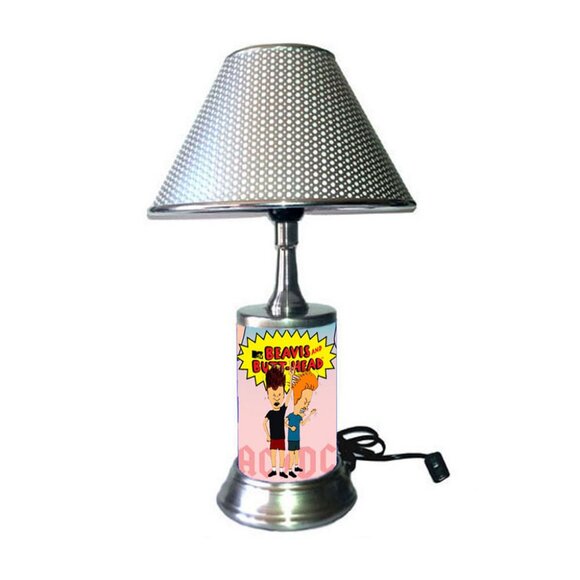 Accents | Beavis And Butthead Table Lamp With Chrome Finish Shade Desk ...